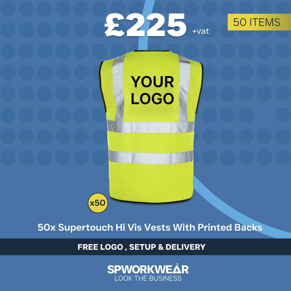 50 x Supertouch Hi Vis Vest Back Logo Bundle