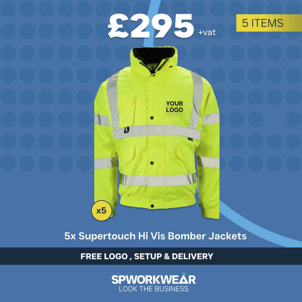5 x Supertouch Hi Vis 2 In 1 Bomber Jacket Bundle