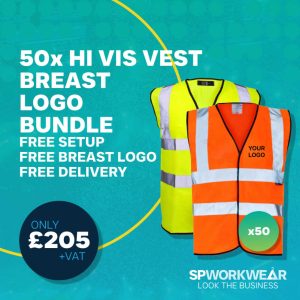 50 x Supertouch Hi Vis Vest Breast Logo Bundle